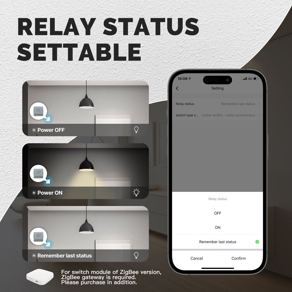 Модуль интеллектуального коммутатора Tuya ZigBee. Портативная система домашней автоматизации. Выключатель с функцией голосового управления. Совместимость с Home и Amazon Alexa.