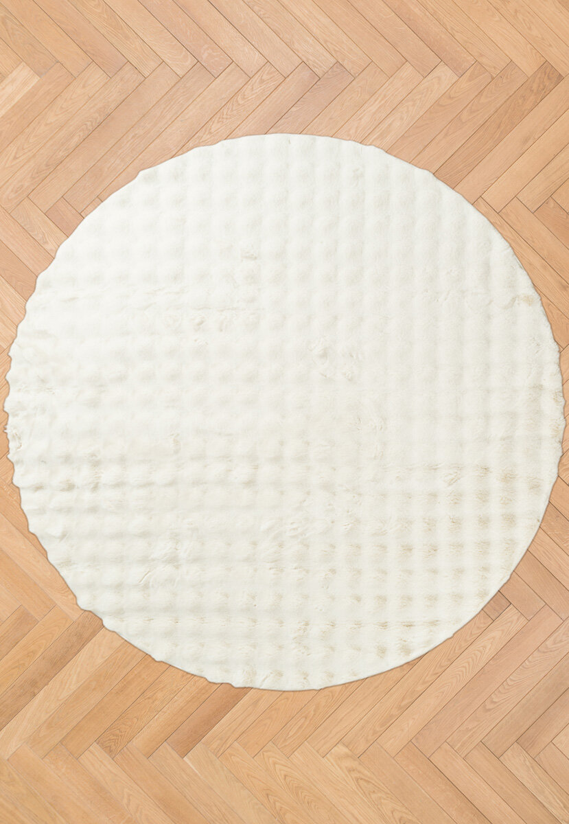Ковер пушистый 90*90 см Rabbit Bubble Ivory круг