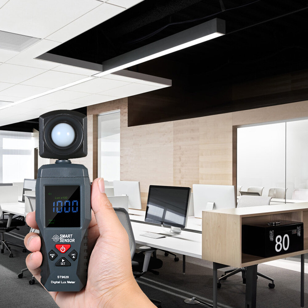SMART SENSOR Цифровой люксметр с ЖК-дисплеем Ручной люксметр Люминометр Фотометр Люксметр Экспонометр 1-200000 Люкс ST9620