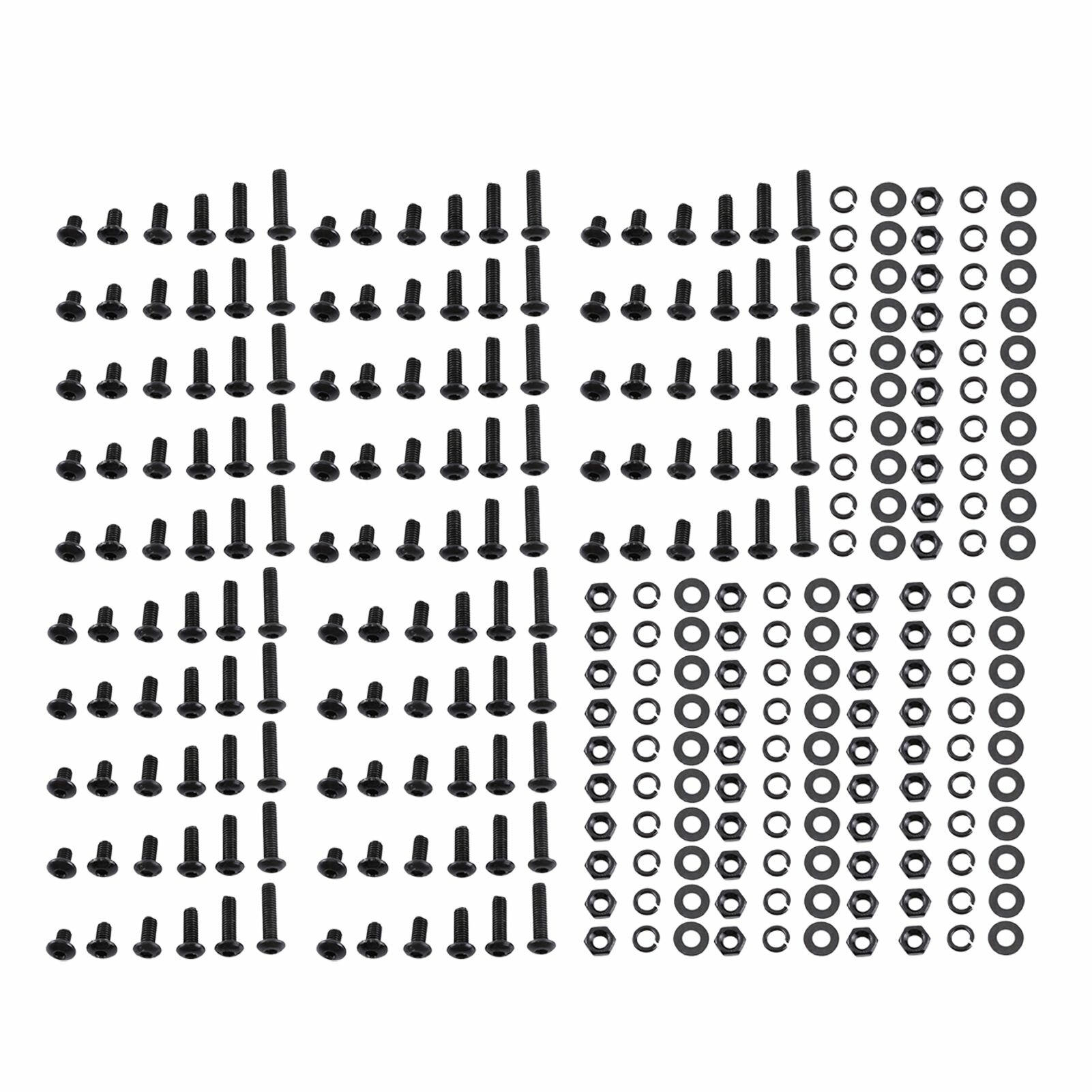 Набор винтов, болтов и гаек с шестигранной головкой из черной легированной стали M3 с шайбами, полукруглая головка, 20 шт./кор, высококачественная сталь, коррозионностойкая