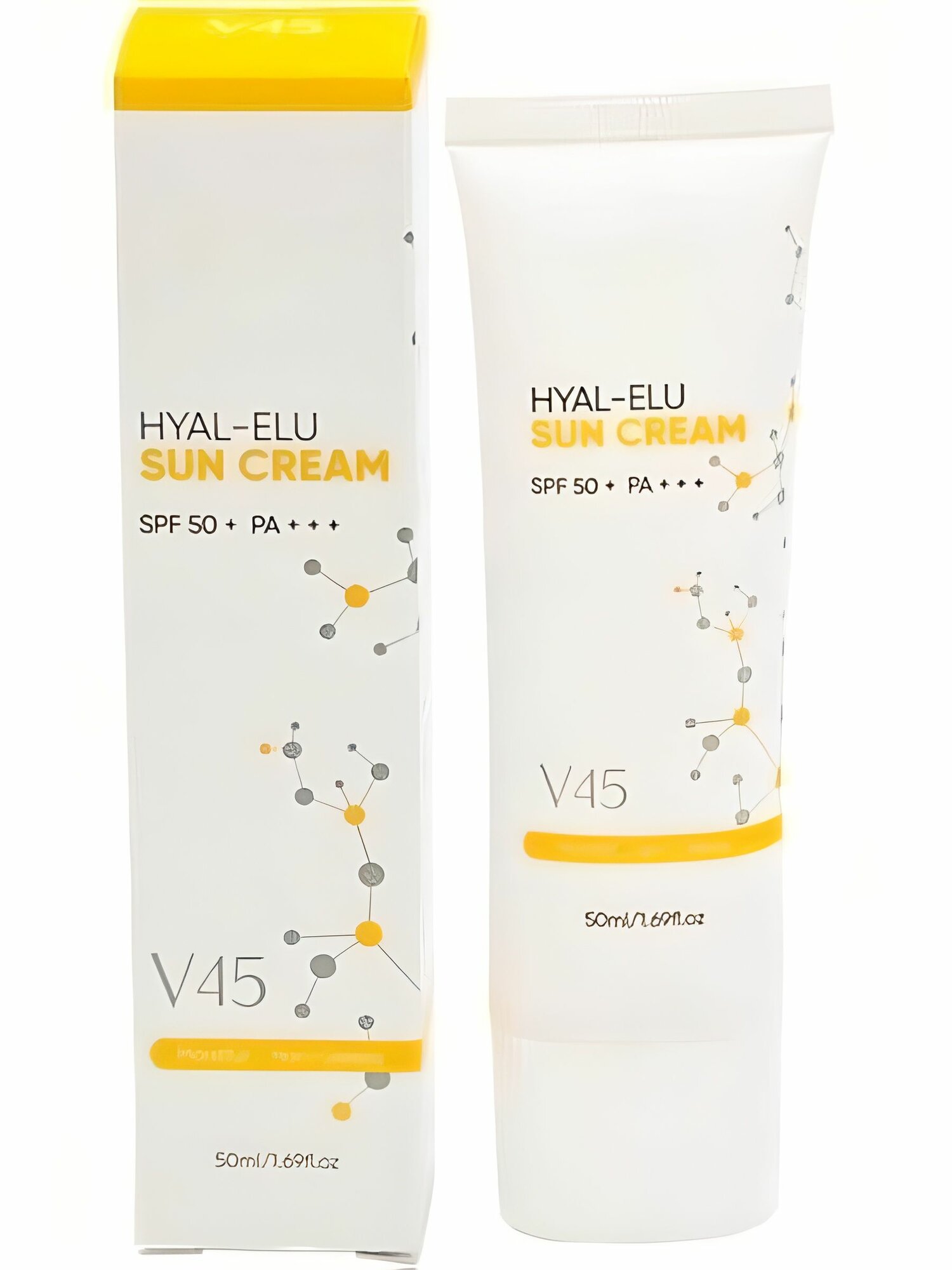V45 Солнцезащитный увлажняющий крем для лица Hyal-Elu Suncream SPF50 PA+++