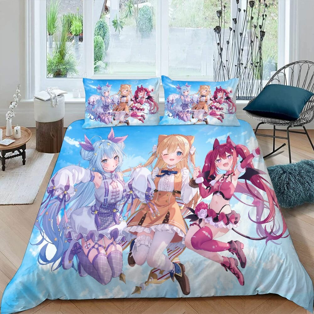 Постельное белье 1,5 спальное / 2-х , Пододеяльник, Аниме девушка