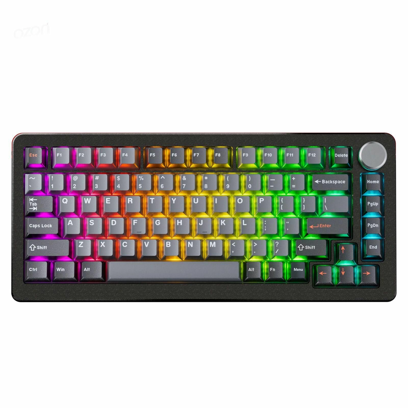 DrunkDeer Игровая клавиатура проводная Быстрый триггер 75% TKL механическая клавиатура с регулируемым магнитным переключателем, Английская раскладка, черно-серый, оранжевый