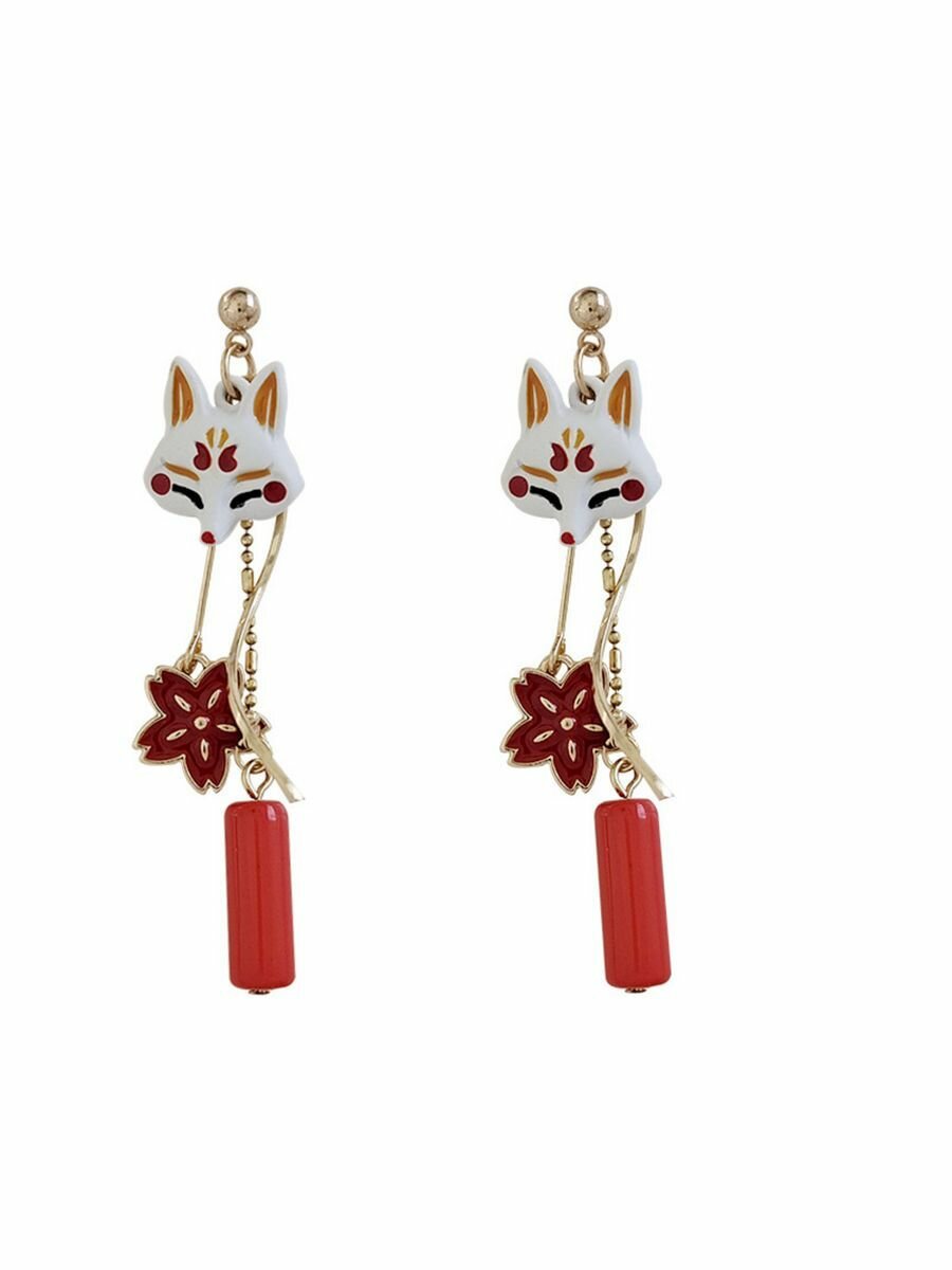 Серьги непарные, эмаль, жемчуг имитация, акрил