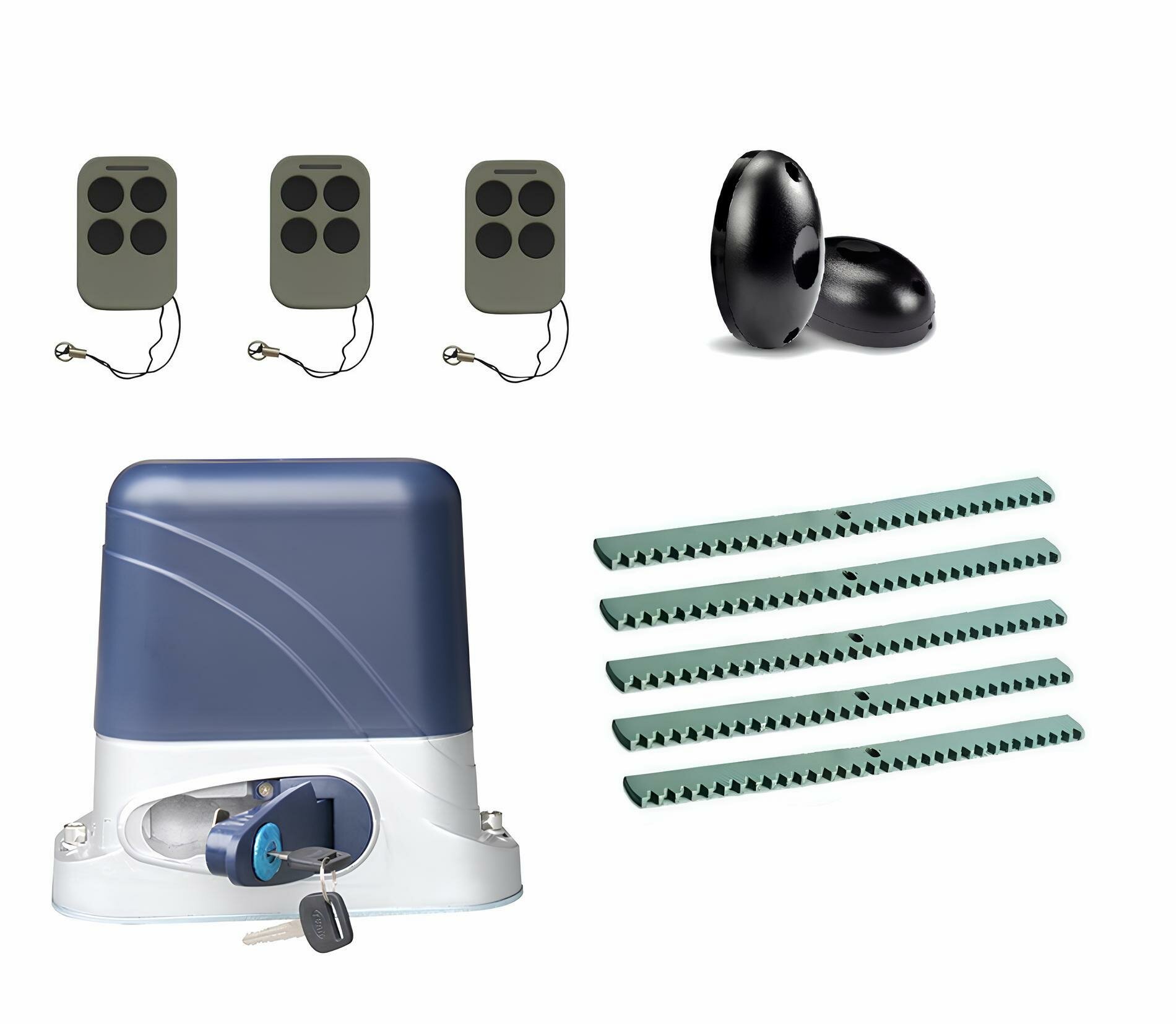 Автоматика для откатных ворот KSL-1300 KIT-FK5-Т3, комплект: привод, 3 пульта, фотоэлементы, 5 реек
