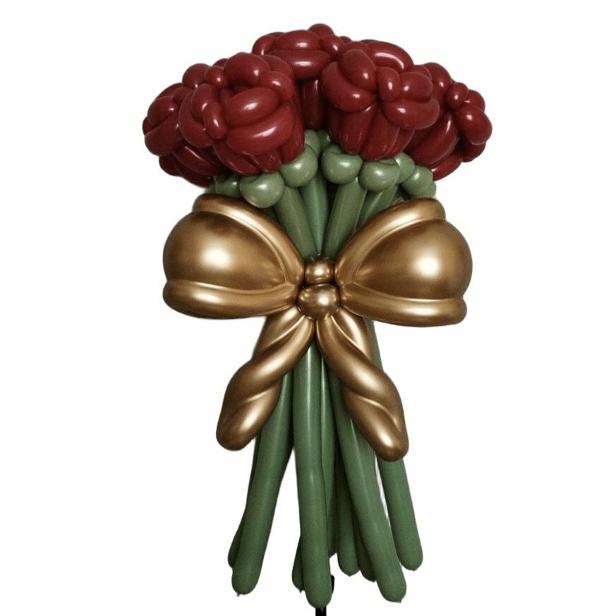 Чарующий букет цветов из воздушных шаров "Розы бордо"