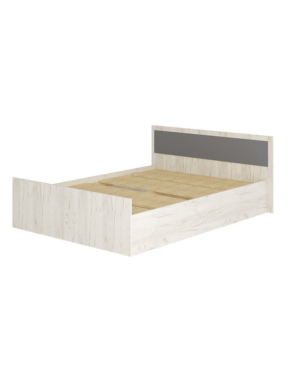 ARNIKA Кровать двуспальная Фиеста дуб крафт белый, 140х200 см