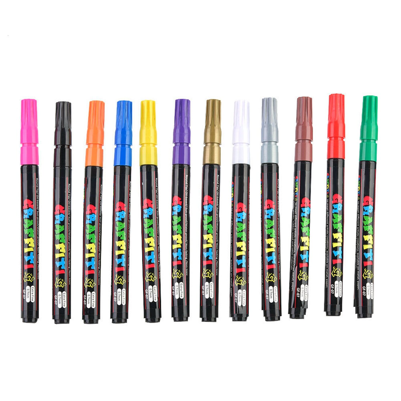 12 Цвета акрилового маркера DIY Альбом граффити черный маркер маркер на водяной ручку на основе краски
