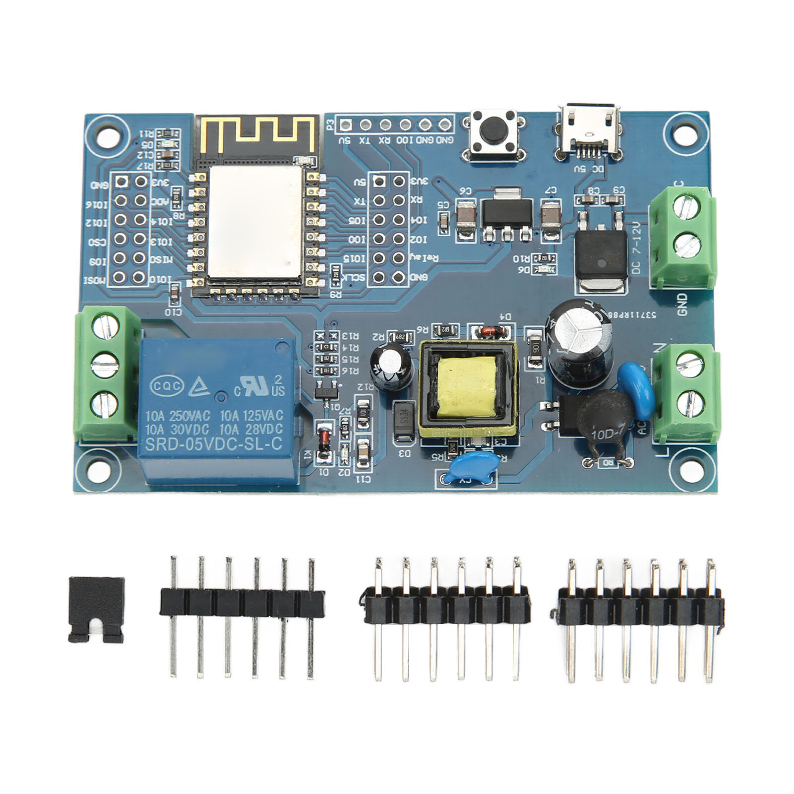 Модуль реле, одноканальный, WiFi плата разработки, AC 90‑250V, DC 7‑12V, USB 5V для ESP8266