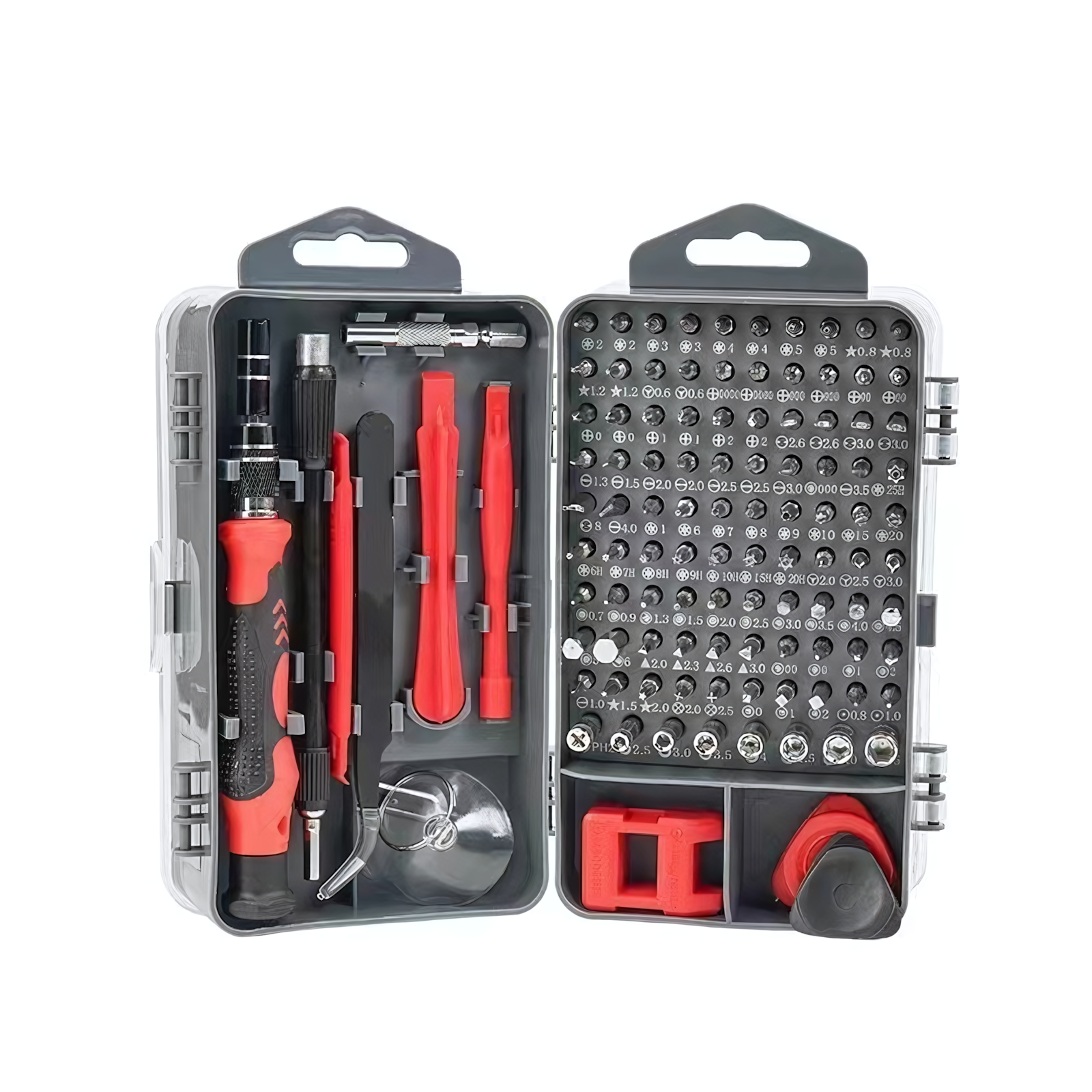 Набор отверток и бит для ремонта электроники, 115 в 1, красный