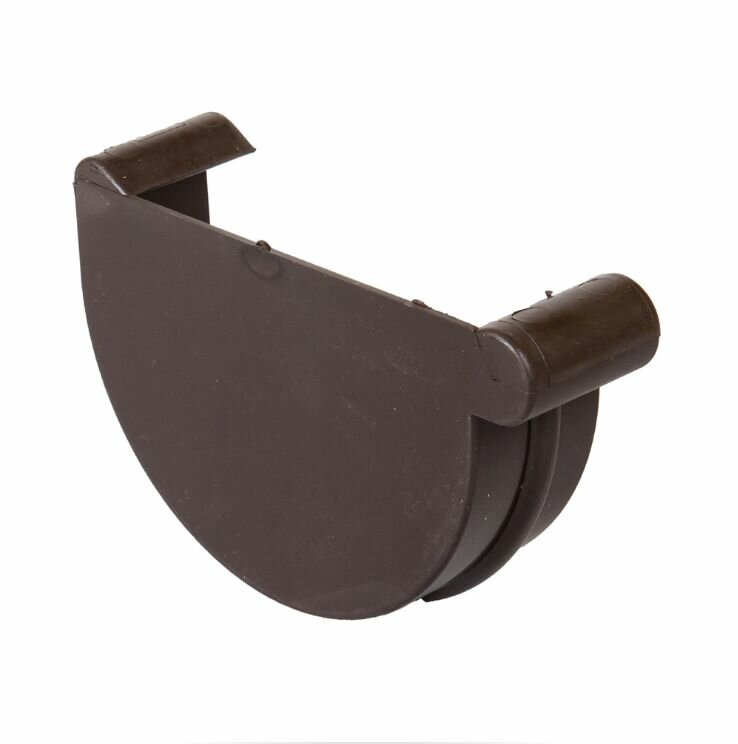Заглушка желоба Gamrat 75 мм левая темно-коричневая RAL 8019