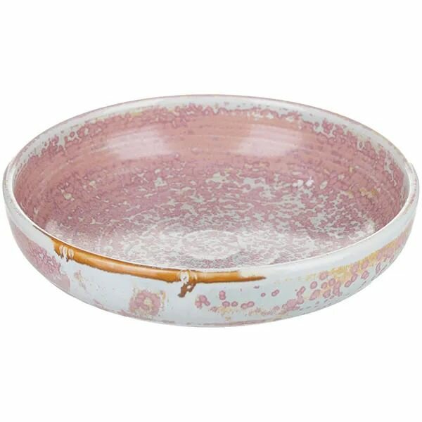 Тарелка фарфоровая "Пион" 600мл d-19,3см глубокая розовая