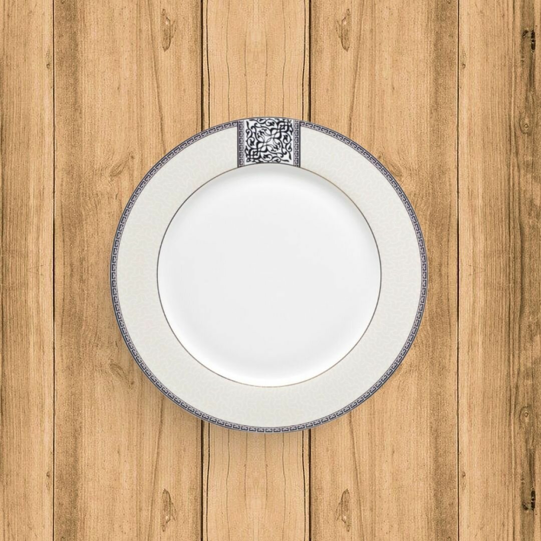 Тарелка обеденная Fioretta DYNASTY Набор 6 тарелок Диаметр 27см фарфор золотой орнамент Сеервировка