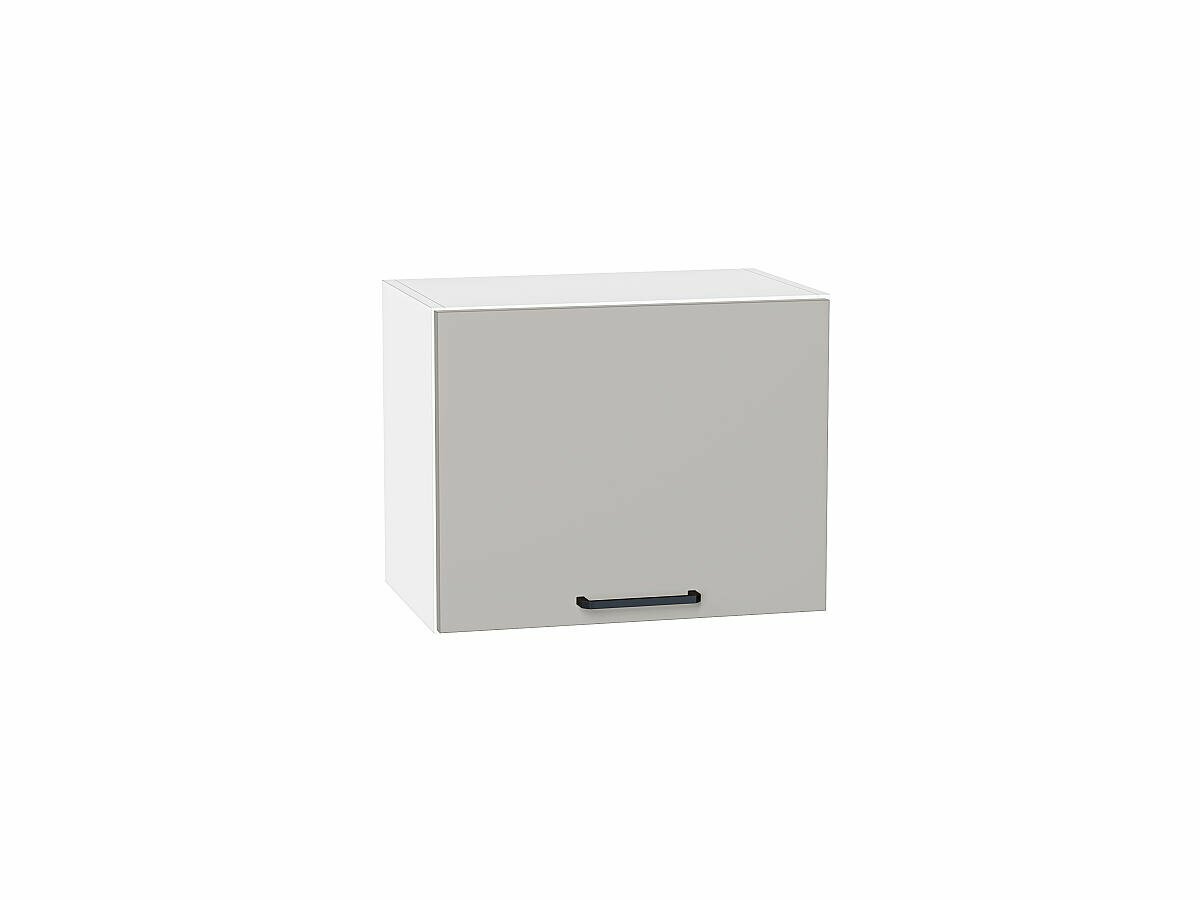 Шкаф верхний горизонтальный Флэт, цвет фасада Light Grey In 2S, цвет каркаса Белый, 358*450*318 мм