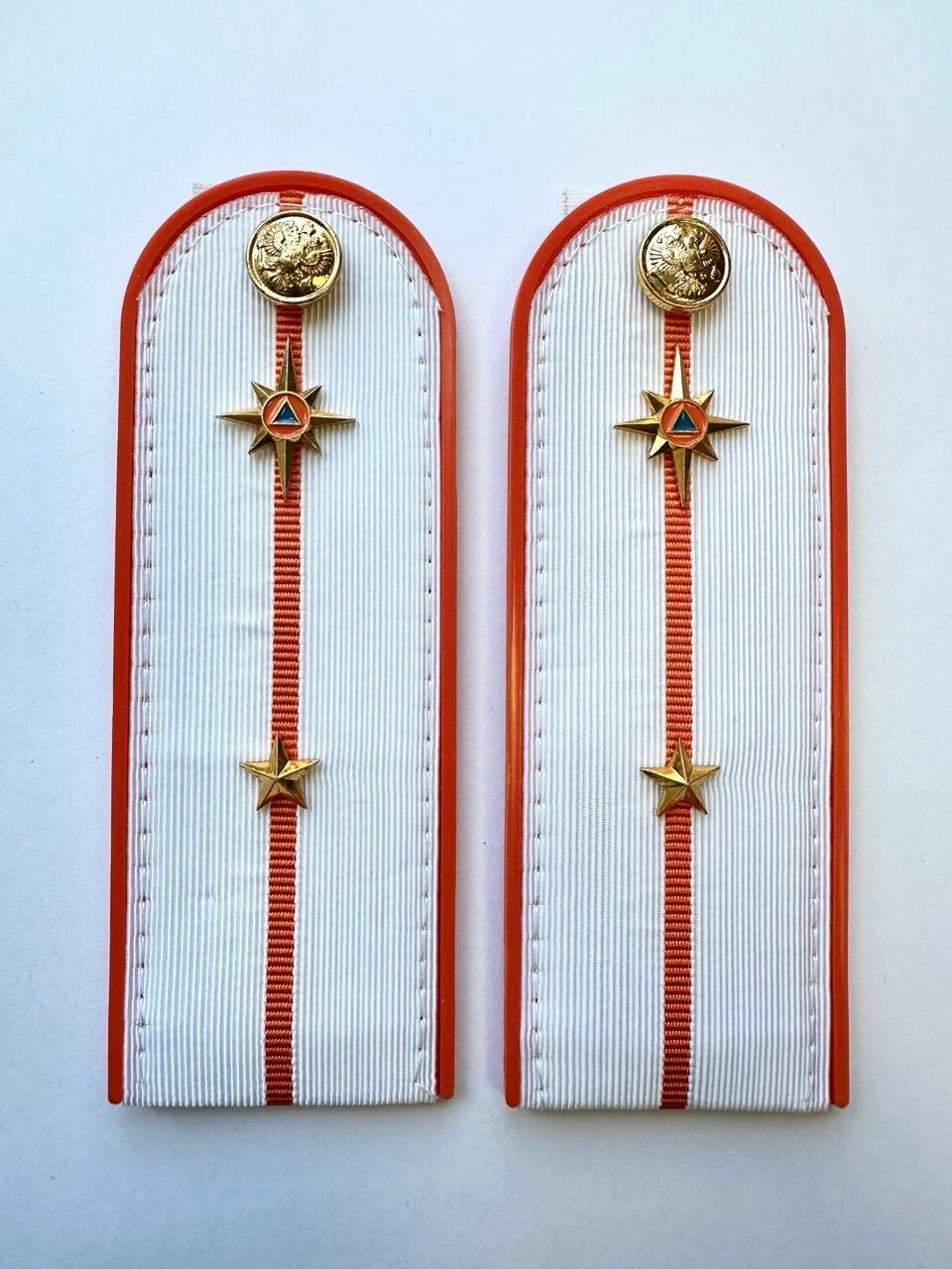 Погоны МЧС белые на рубашку Младший Лейтенант