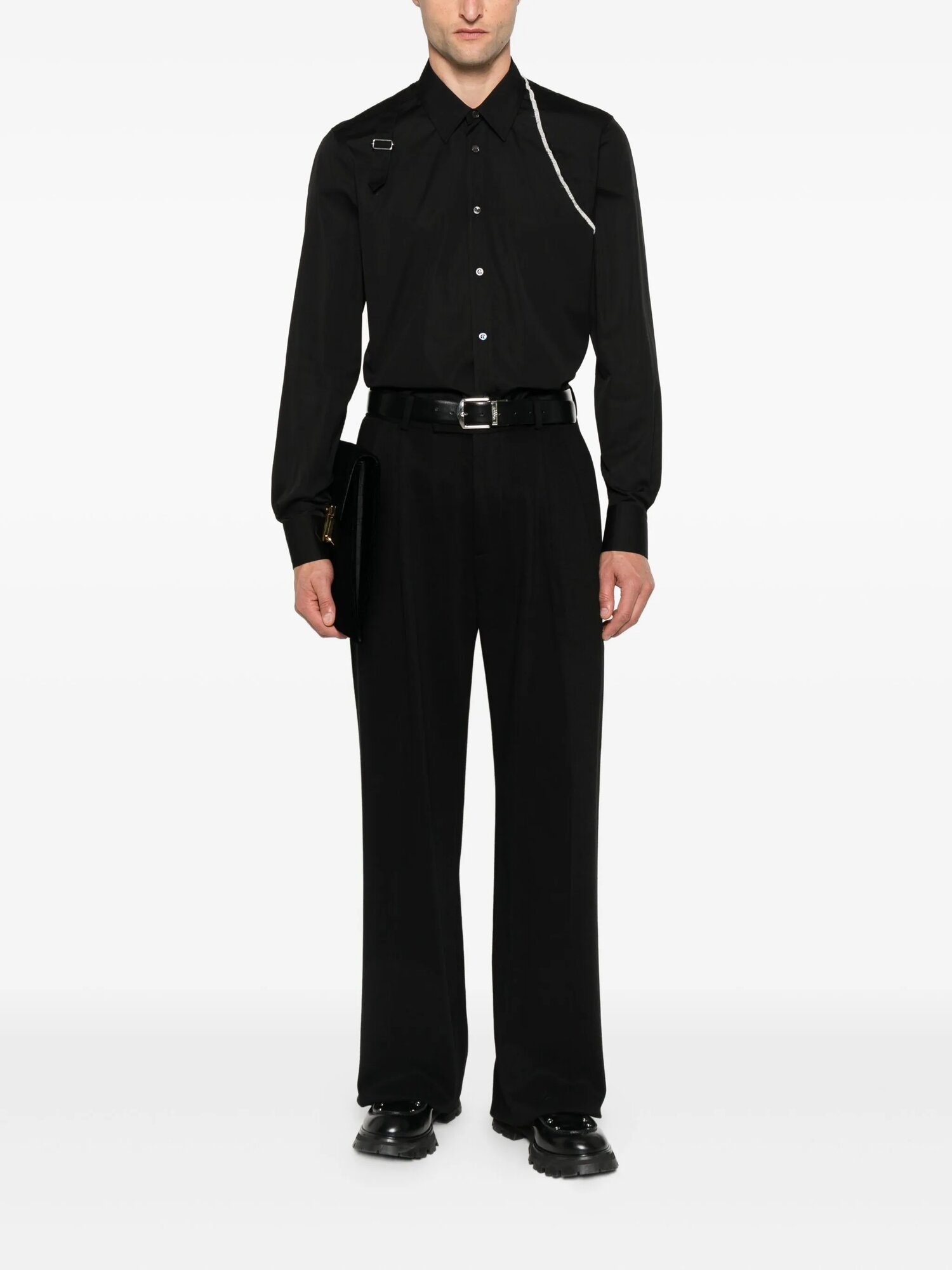 Рубашка Alexander McQueen, размер 46, black / black — фото 1
