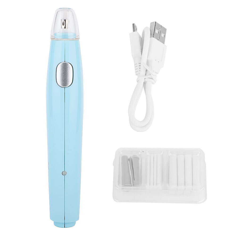 Удобный Электрический Ластик Многоразовый USB Зарядка с 16 Сменными Насадками Синий