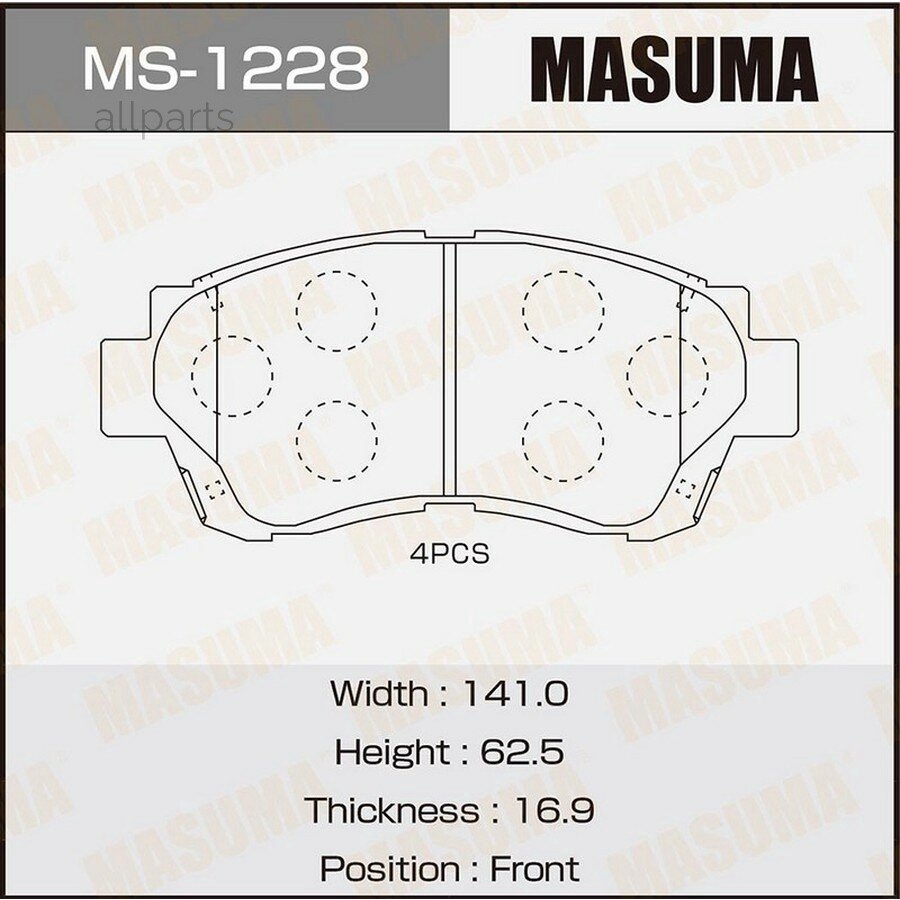MASUMA MS-1228 Колодки передние TOYOTA ALTEZZA MASUMA MS-1228