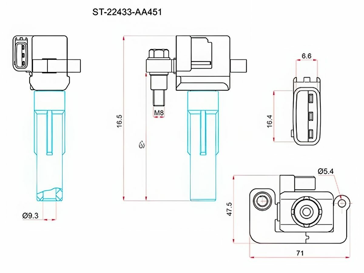 Катушка зажигания для Субару Форестер, Импреза, Легаси арт ST22433AA451 SAT