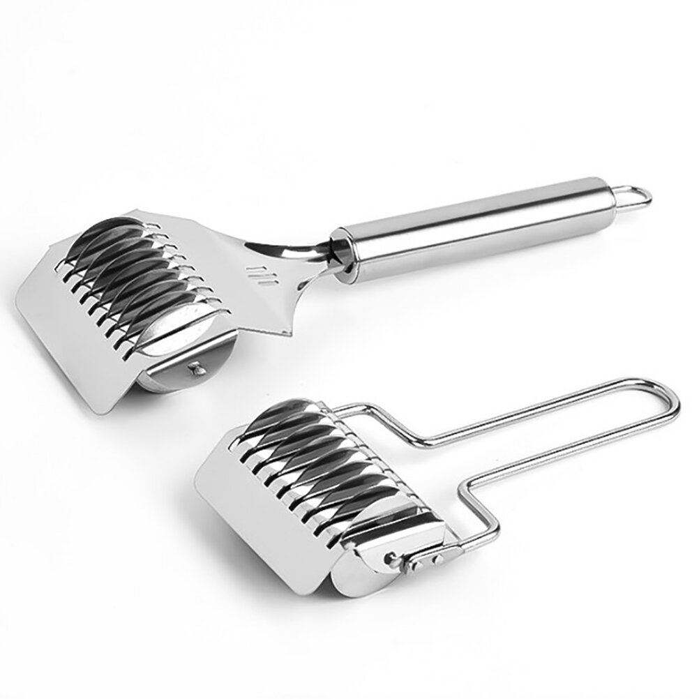 2 шт. из нержавеющей стали, ручной резак для пасты, роликовый кухонный резак, бытовые инструменты для пасты, лапша, спагетти-шалот, кухонный резак для теста, инструменты, решетчатый ролик