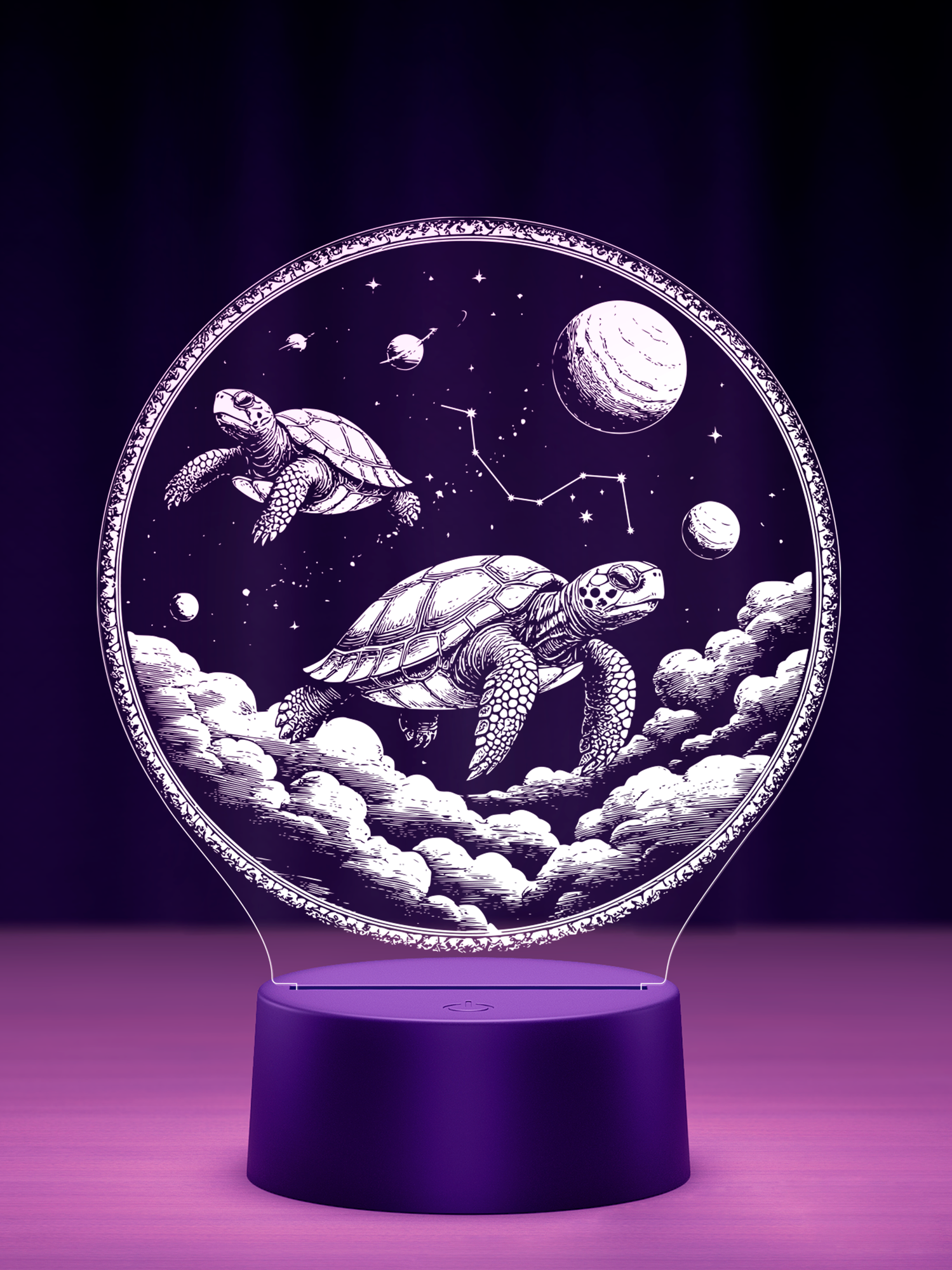 Ночник - Черепахи в космосе. Яркий акцент в интерьер — стильный декор для комнаты, который сразу цепляет взгляд.