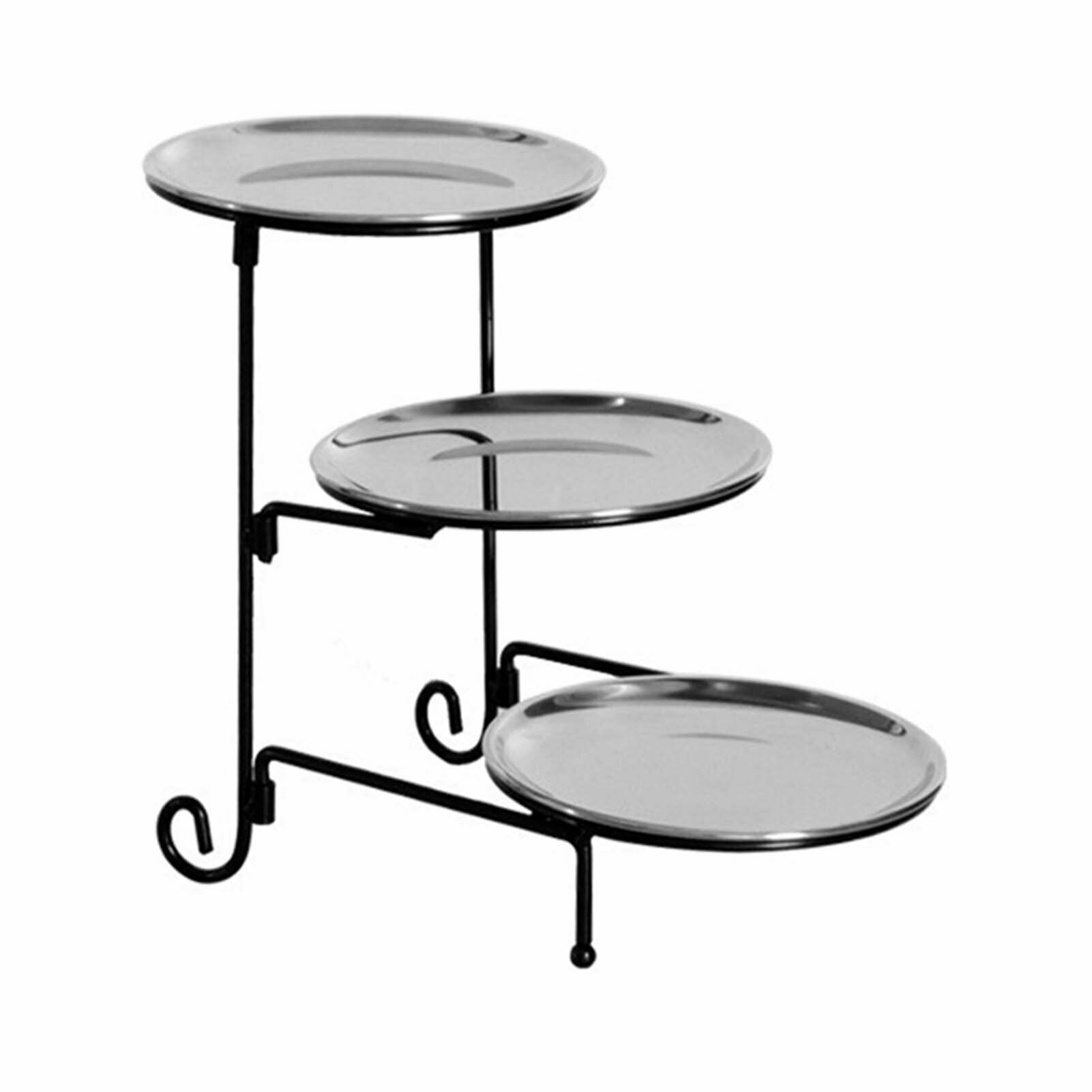 Трехслойная корзина с фруктами Корзина с фруктами из нержавеющей стали Современная многослойная корзина для хранения фруктовых закусок Серебристая