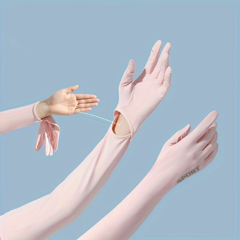 Ледяная манжета с солнцезащитным кремом, ледяная шелковая манжета для верховой езды на открытом воздухе, Универсальный, розовый