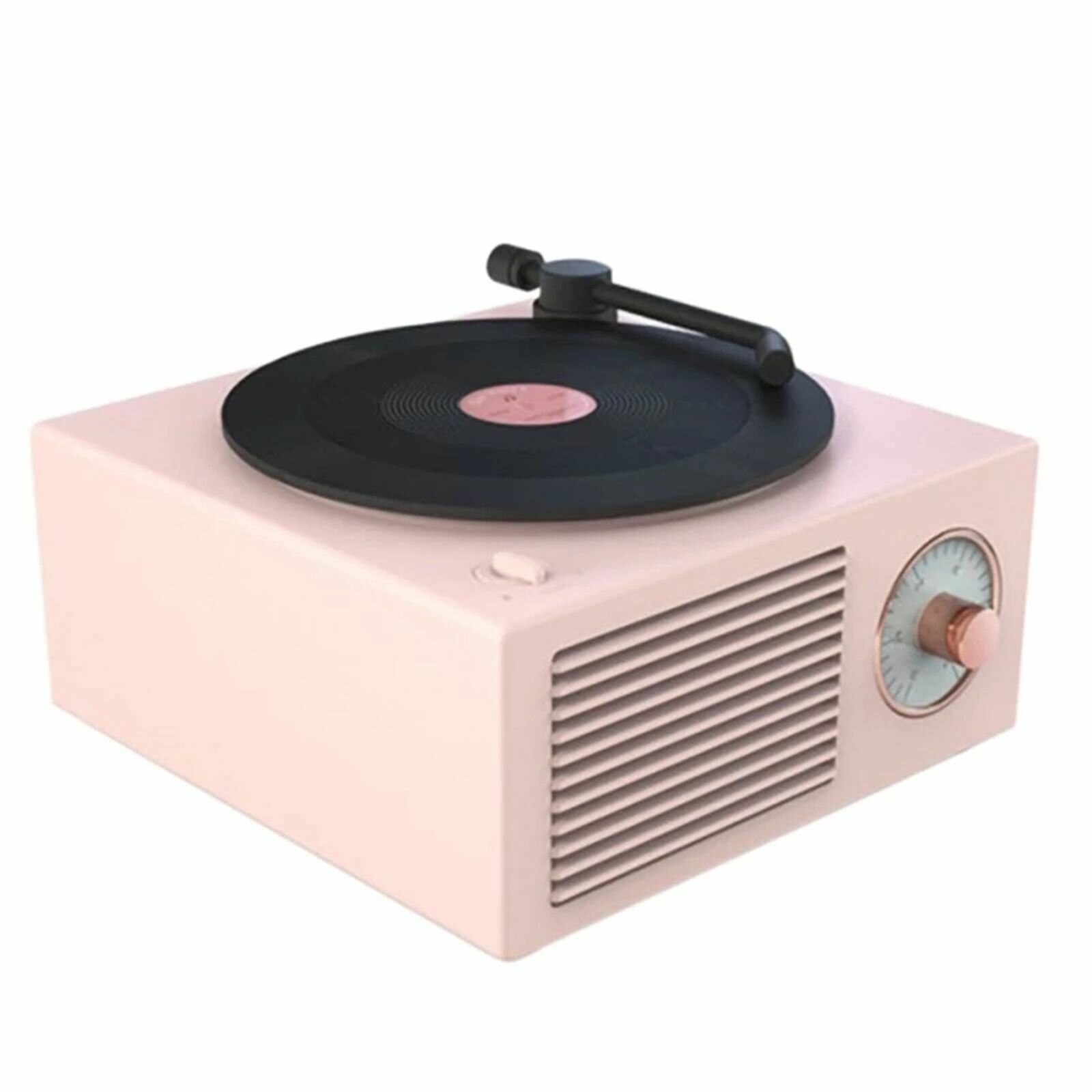 Колонки, Bluetooth колонка в виде винилового проигрывателя - розовая, 1 шт.