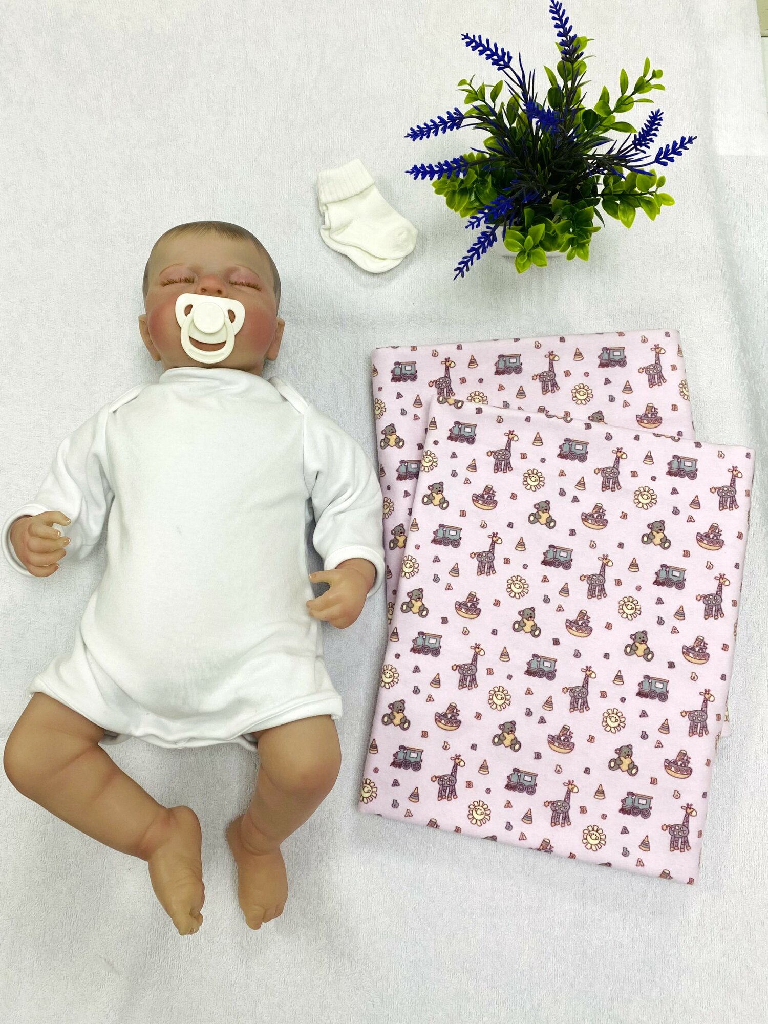 Пеленки Велли СЛ-205-Ж-РОЗ детские фланелевые для пеленания новорожденных на выписку в роддом многоразовые, размер 90 на 120 см