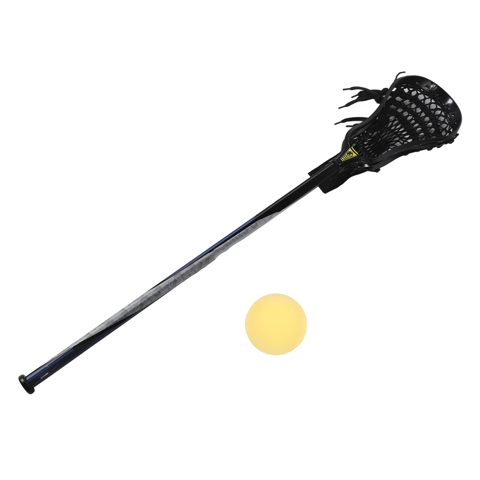 Набор клюшек для лакросса для мальчиков, комплект 30 дюймов с мячом, не падающая хвостовая кепка, оборудование для игроков командных видов спорта на открытом воздухе, черная сетка