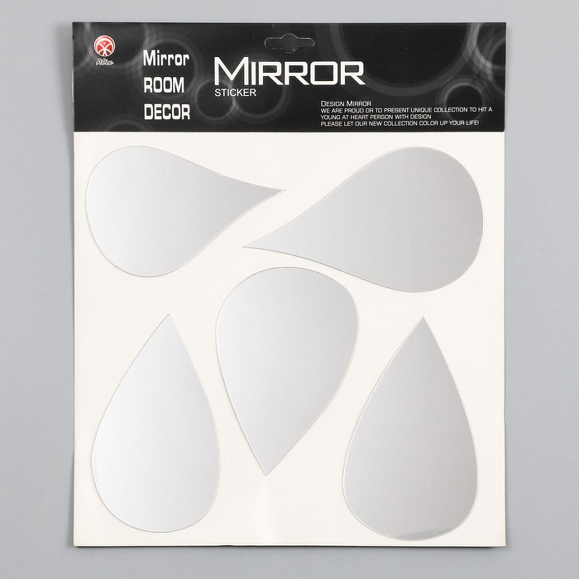 Наклейка Сима-ленд "Капельки", зеркальная, серебристая, 38x31 см, 5 шт.