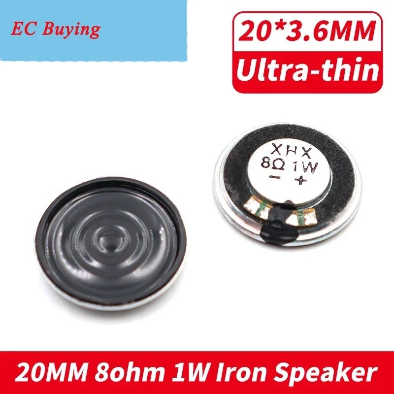 2 шт. 20*3,6 мм 8 Ом 1 Вт динамик 20 мм 8 Ом 1 Вт динамик 20 мм ультратонкие звуковые акустические компоненты