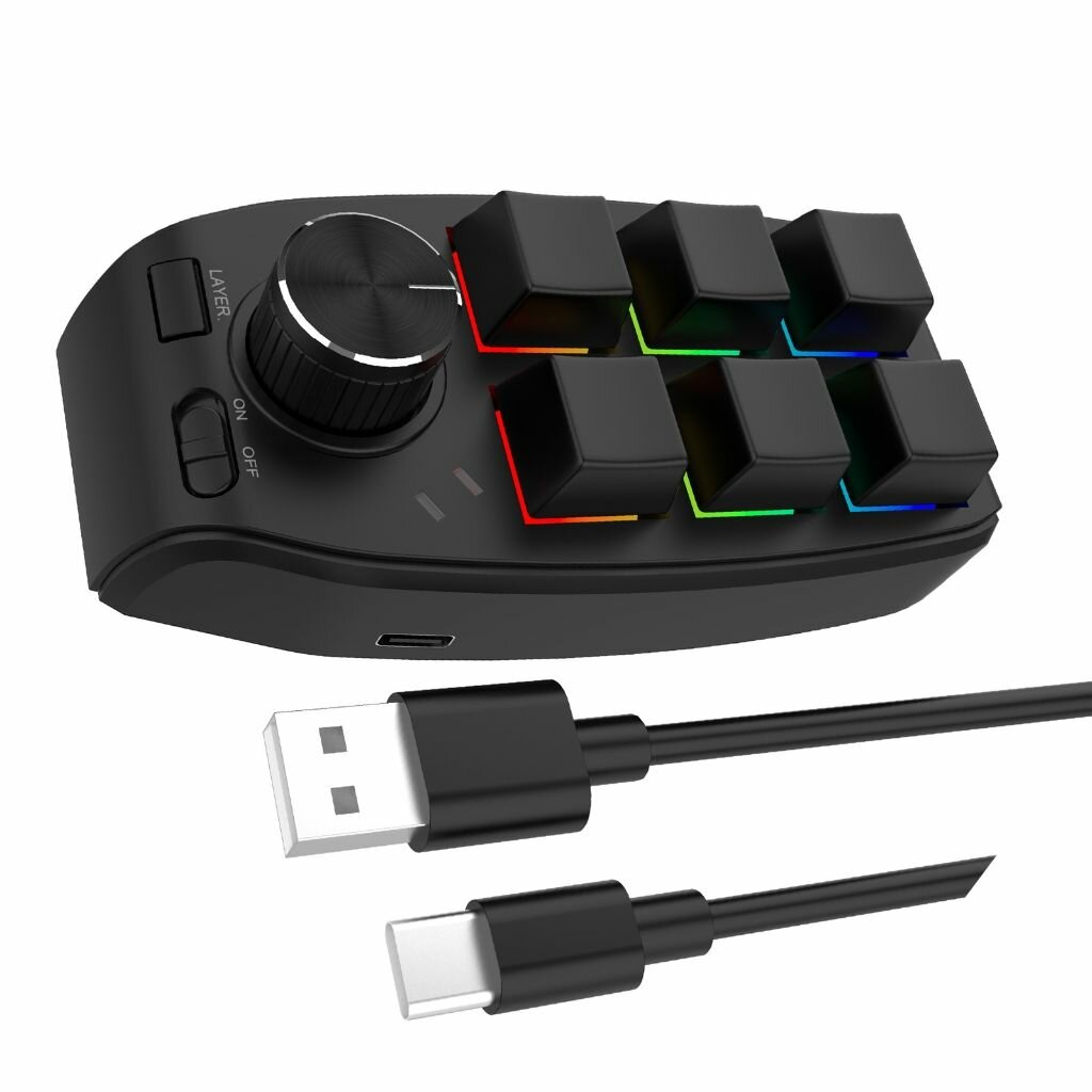 6-кнопочная мини-клавиатура с энкодером и Bluetooth