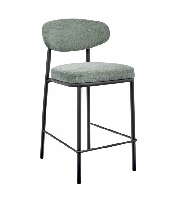 Стул полубарный Lucas 2 шалфей шенилл с чёрными ножками