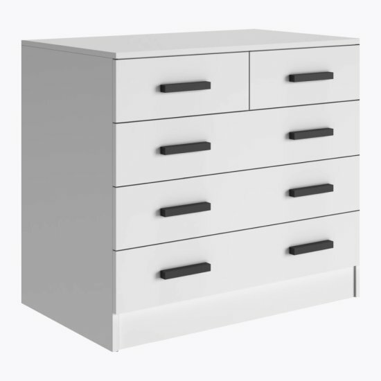 Комод Ориноко Бостон 810*800*500 с 3+2 ящика (Белый)