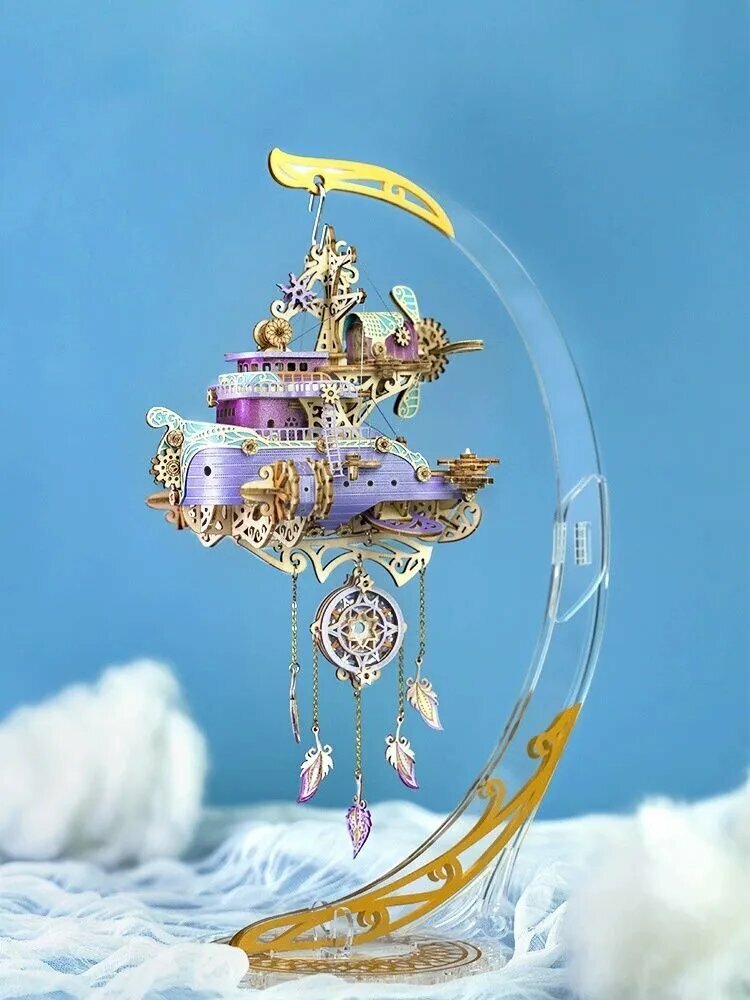 Стиль стимпанк, модели для сборки, деревянная бумажная модель пиратского корабля.