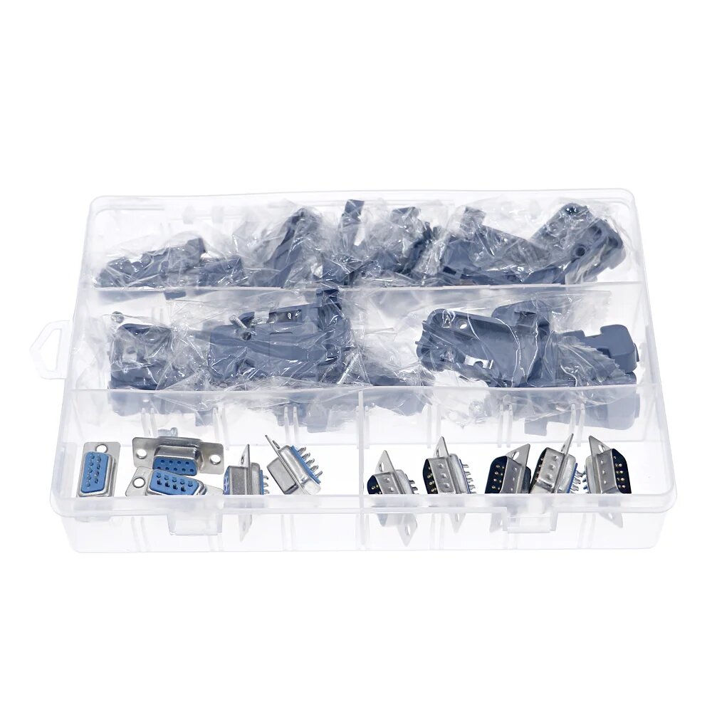 5 пар RS232 DB9 9-контактный штекер и гнездо паяного типа адаптер соединители с 10 комплектами серая пластиковая крышка Корпус Комплект