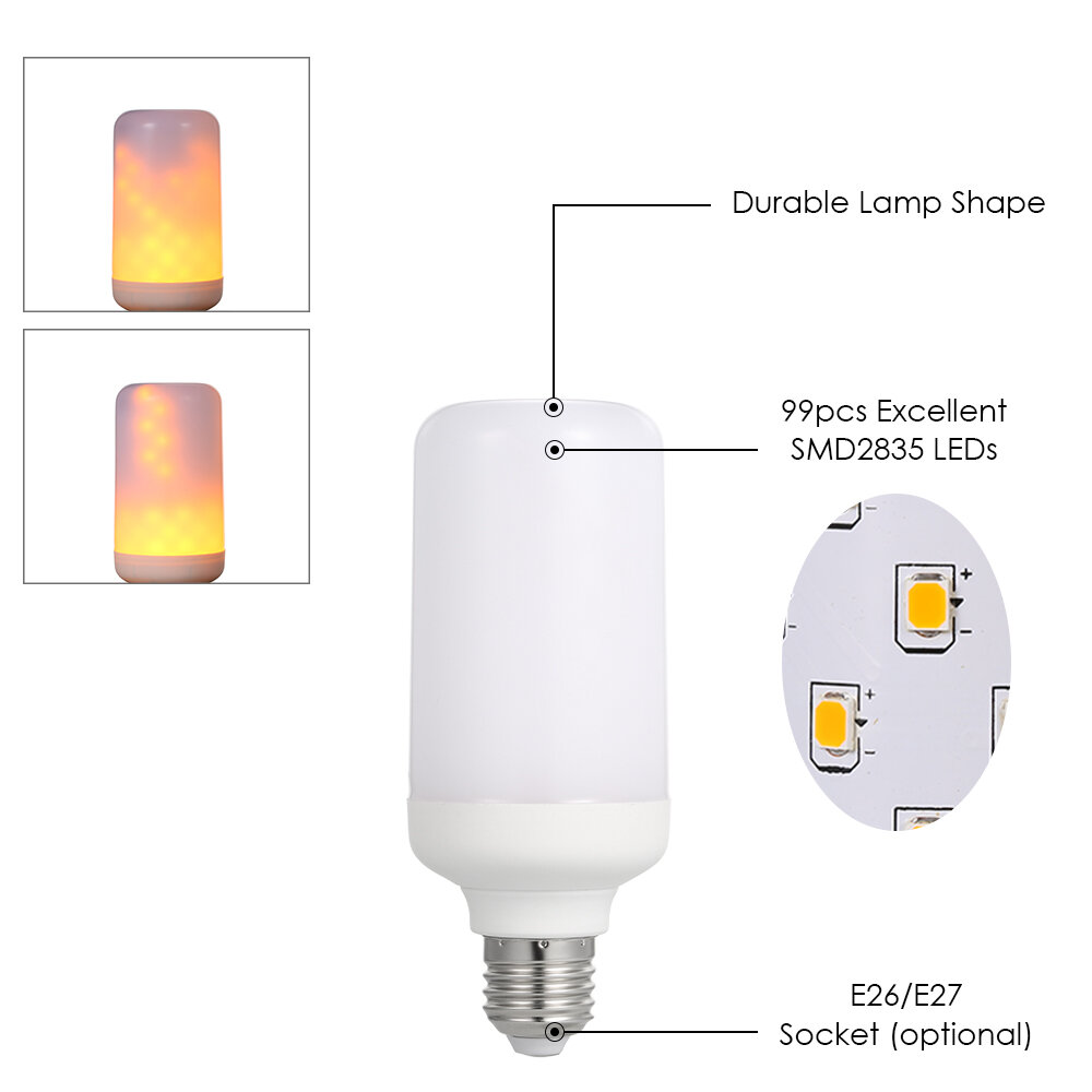 Светодиодная лампа с эффектом мерцающего пламени SMD2835, креативная декоративная лампа для создания атмосферы, подарок на вечеринку, праздник, день рождения