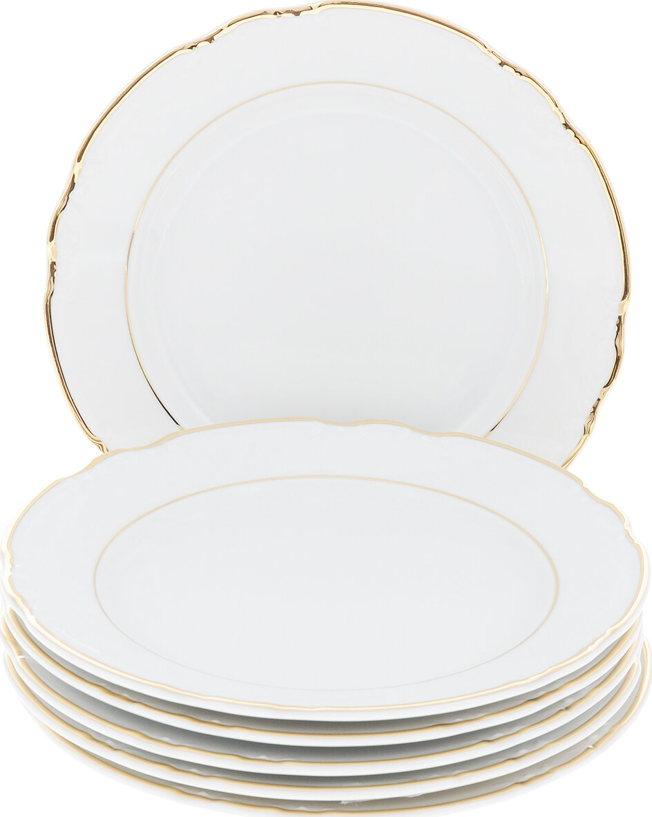Тарелка десертная 19 см; "Constance", декор "Отводка золото", 6 шт, Thun/ БТФ0728