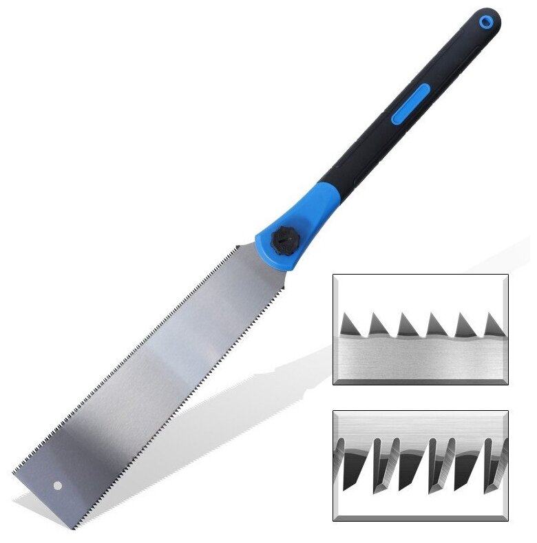 Пила ручная, двухсторонняя, складная ручка, тефлоновое покрытие, углеродистая сталь