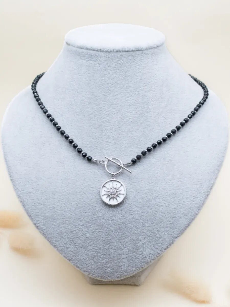 Колье, агат, перламутр