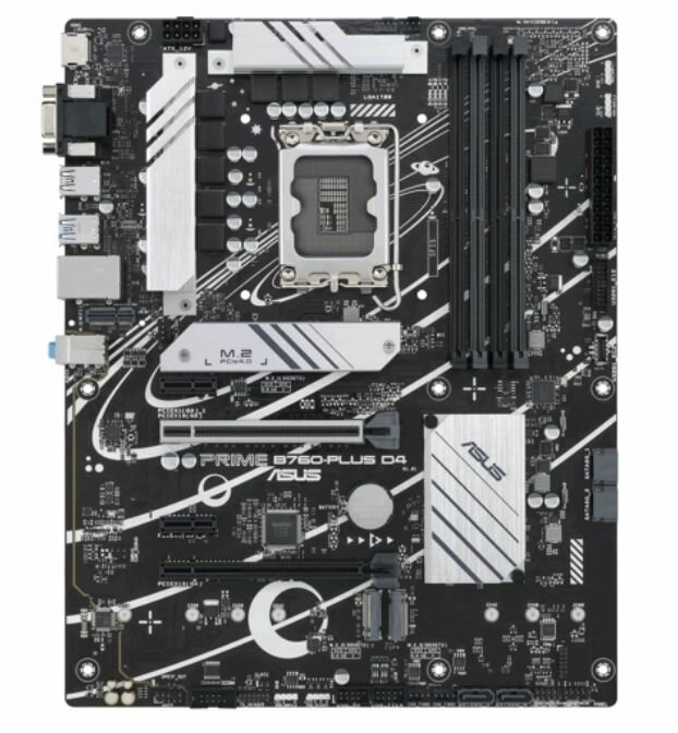 Материнская плата ASUS PRIME B760-PLUS D4 (PRIME B760-PLUS D4) - LGA 1700, Intel B760, 4хDDR4-3200 МГц, 2хPCI-Ex16, 3хM.2, Standard-ATX