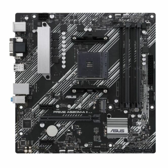 Материнская плата ASUS PRIME A520M-A II/CSM (PRIME A520M-A II/CSM) - AM4, AMD A520, 4хDDR4, 1хPCI-Ex16, 1хМ.2, Micro-ATX