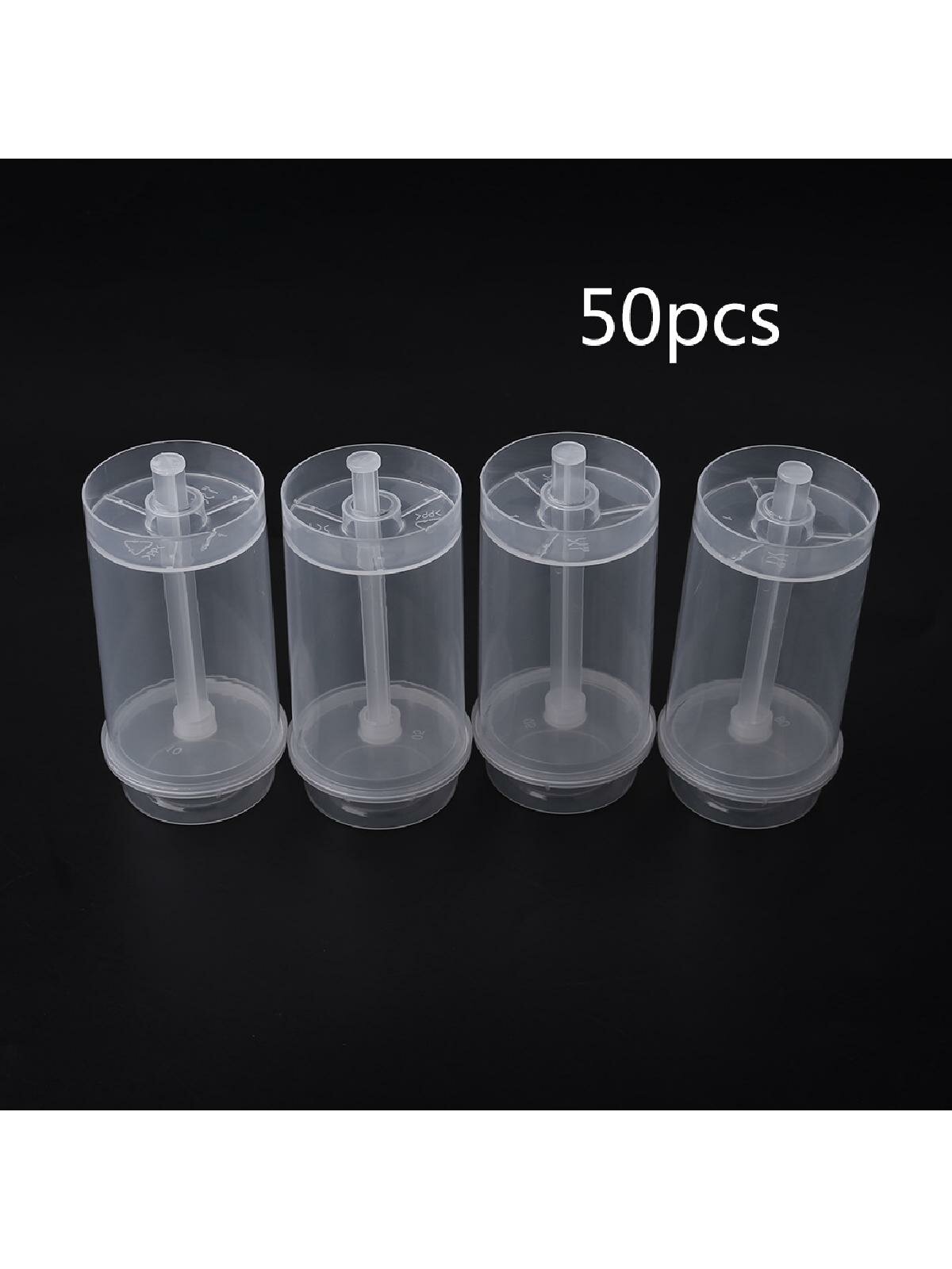 Набор из 50 круглых пластиковых контейнеров для желеобразного мороженого Cake for Pop Shooter с крышками, предотвращающими протекание, простые в использовании.