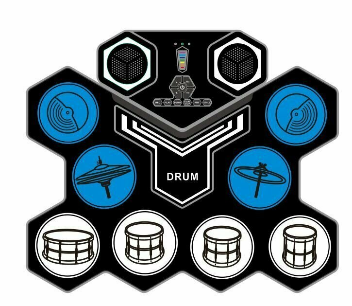 Гибкая ударная установка электронный барабан с педалями и динамиками