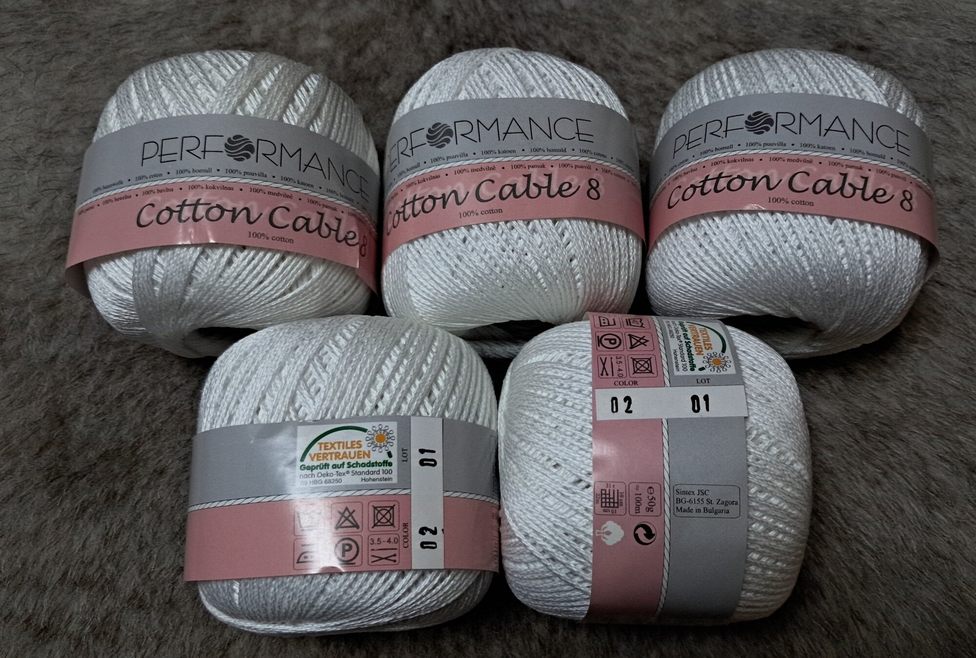 Редкая импортная летняя пряжа "Коттон Кабле"; цвет белый