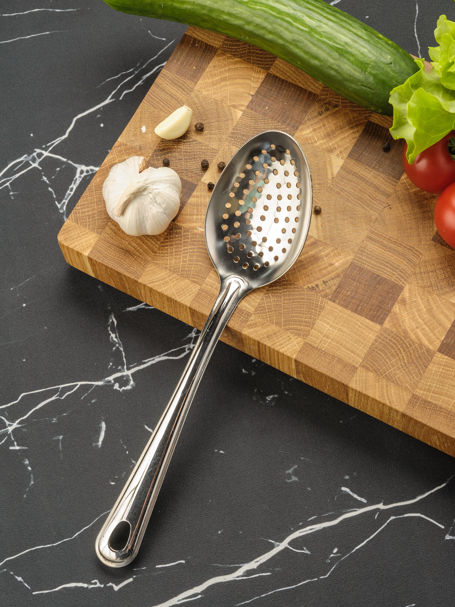 Ложка шумовка, 26 см, 1 шт. / Шумовка поварская из нержавеющей стали