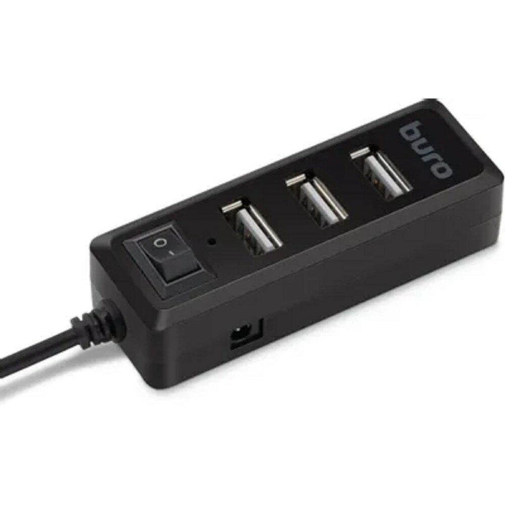 USB-хаб (концентратор) Buro BU-HUB4-0.5L-U2.0, портов - 4