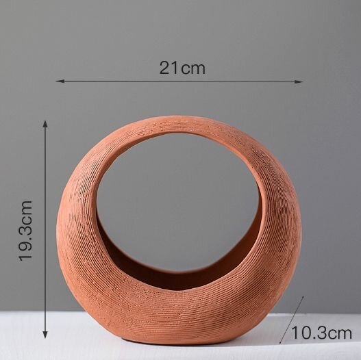 Ваза , высота 19.3*21 см, покрытая керамической глазурью, Home Decor Оранжевый