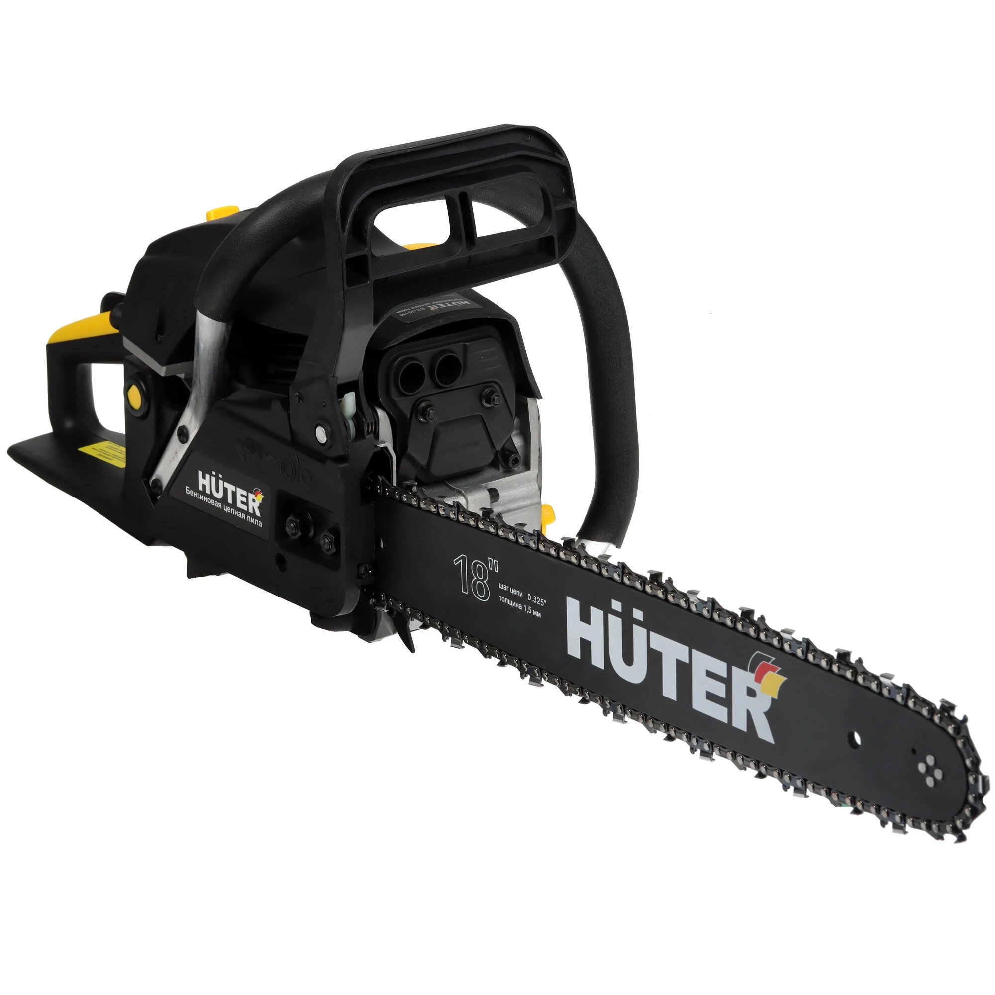 Бензопила HUTER "BS-361M", 52 см³, 2800 Вт, 3.8 л. с, паз шины - 1.5 мм, шаг цепи - 8.25 мм(0.325"), 7.2 кг